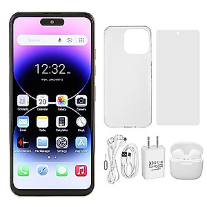 DAUERHAFT I14promax Smartphone, I14 Pro 4G Smartphone Slim Body 8MP 24MP Camera 2520x3088 Resolution for Work Use (#2)