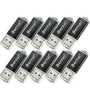 10pcs/Bag High Speed Pendrive USB Flash Drives Metal Thumb USB 2.0 Business use USB Disk On Key (2GB, Black)