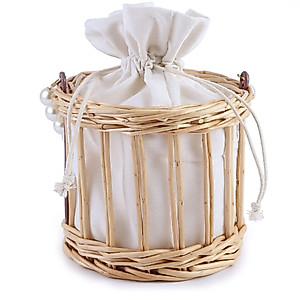 Wicker Purse Handbag Round Crossbody Bag For Women Summer Beach Straw Phone Tote