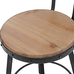 Christopher Knight Home Alanis Firwood Barstool, 39", Black Brush Silver