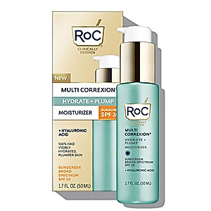 RoC Multi Correxion Hyaluronic Acid Anti Aging Daily Face Moisturizer with Broad Spectrum Sunscreen SPF 30, Paraben-free Skin Care for Women & Men, 1.7 oz