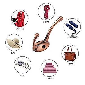 Bathroom Coat Hooks,Ulifestar Decorative Hanger Rack for Hanging Towel,Jacket,Handbag,Scarf,Keys,Solid Wall Mounted Home Kitchen Garage Closet Storage & Organization Hardware Accessories 10PC (Copper)