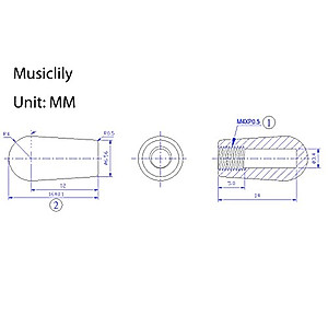 Musiclily Basic Metric M4 Guitar 3 Way Toggle Switch Tips LP Switch Caps Switch Knobs for Import China Japan Epiphone Les Paul Pickup Selector, Black (Set of 5)