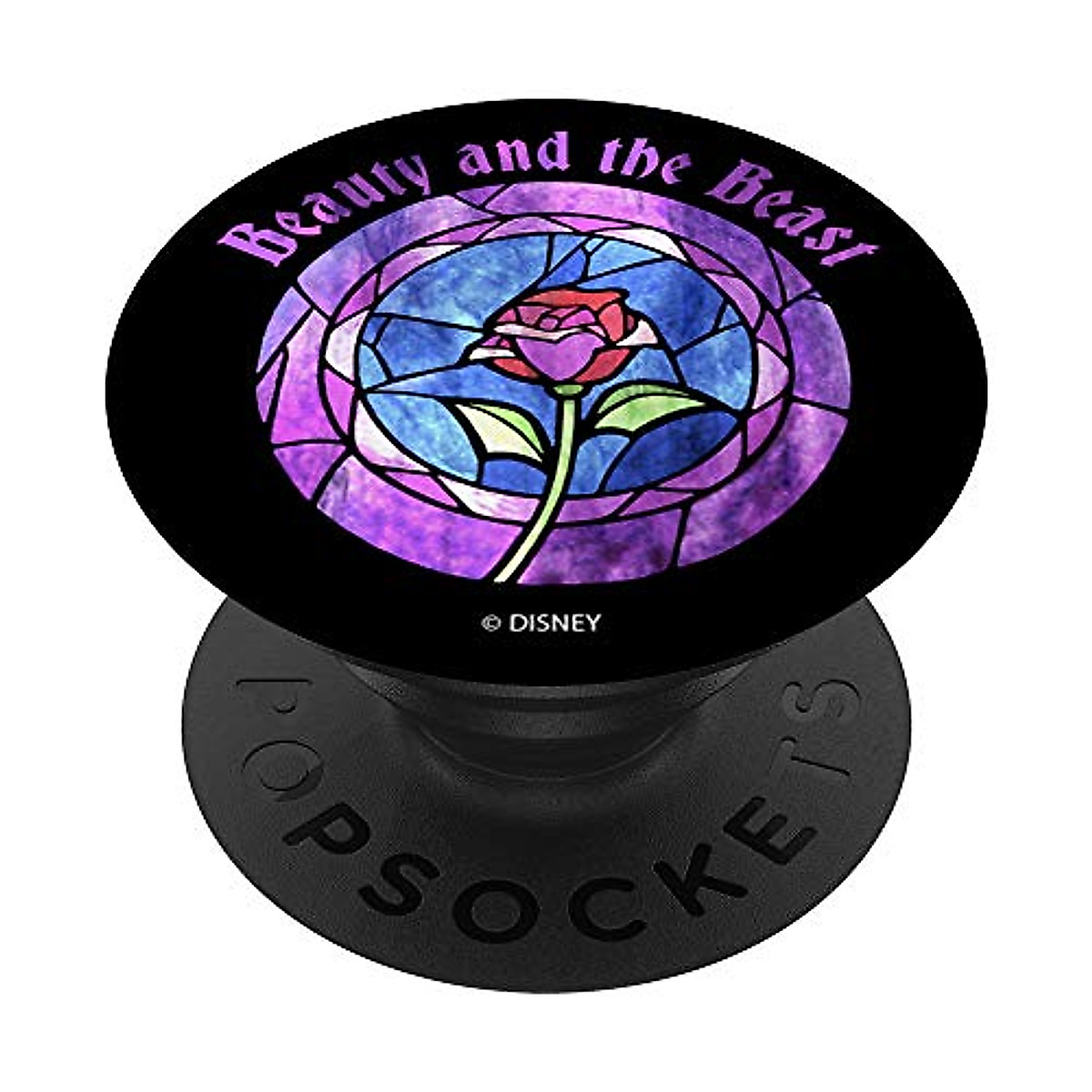 Disney Beauty And The Beast Rose Stained Glass PopSockets PopGrip: Swappable Grip for Phones & Tablets