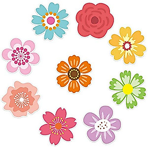 54 Pcs Spring Flower Cutouts Spring Time Cut-Outs for Party Classroom Decoration