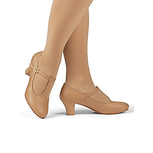 Theatricals Adult 2" T-Strap Character Shoes Tan 08.5 T3300