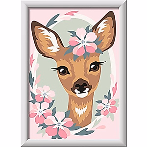 Ravensburger CreArt Delightful Deer Paint by Numbers Kit for Kids - Painting Arts and Crafts for Ages 7 and Up