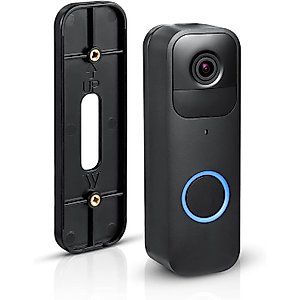 Wasserstein No-Drill Mount Compatible with Blink Video Doorbell - Wall Mount/Mounting Bracket for Blink Security Wireless System (Black)