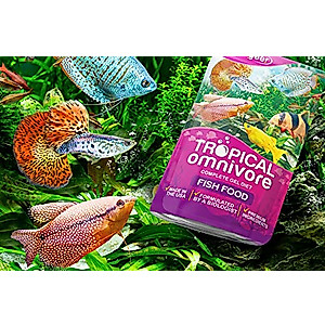 Gargeer 3oz Tropical Omnivore Fish Food for Advanced Breeders. Complete Fresh Water Fish Gel Diet for Juveniles & Adults. Made in The USA Using Premium Ingredients, Ocean Nutrition Gourmet Formula