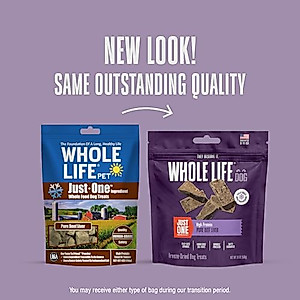Whole Life Pet Just One Freeze Dried Beef Liver Dog Treats, Single Ingredient Dog Food Topper, Human-Grade Liver Treats, Healthy Training Treats - High Protein, Made in USA - 1.13 Pound (Pack of 1)