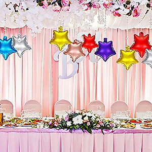 60 Pieces Star-shaped Balloons 10 Inch Colorful Star Balloons Star Mylar Foil Balloons Aluminum Foil Balloons for Baby Shower Gender Reveal Wedding Prom Engagement (Purple, Red, Gold, Silver, Blue)