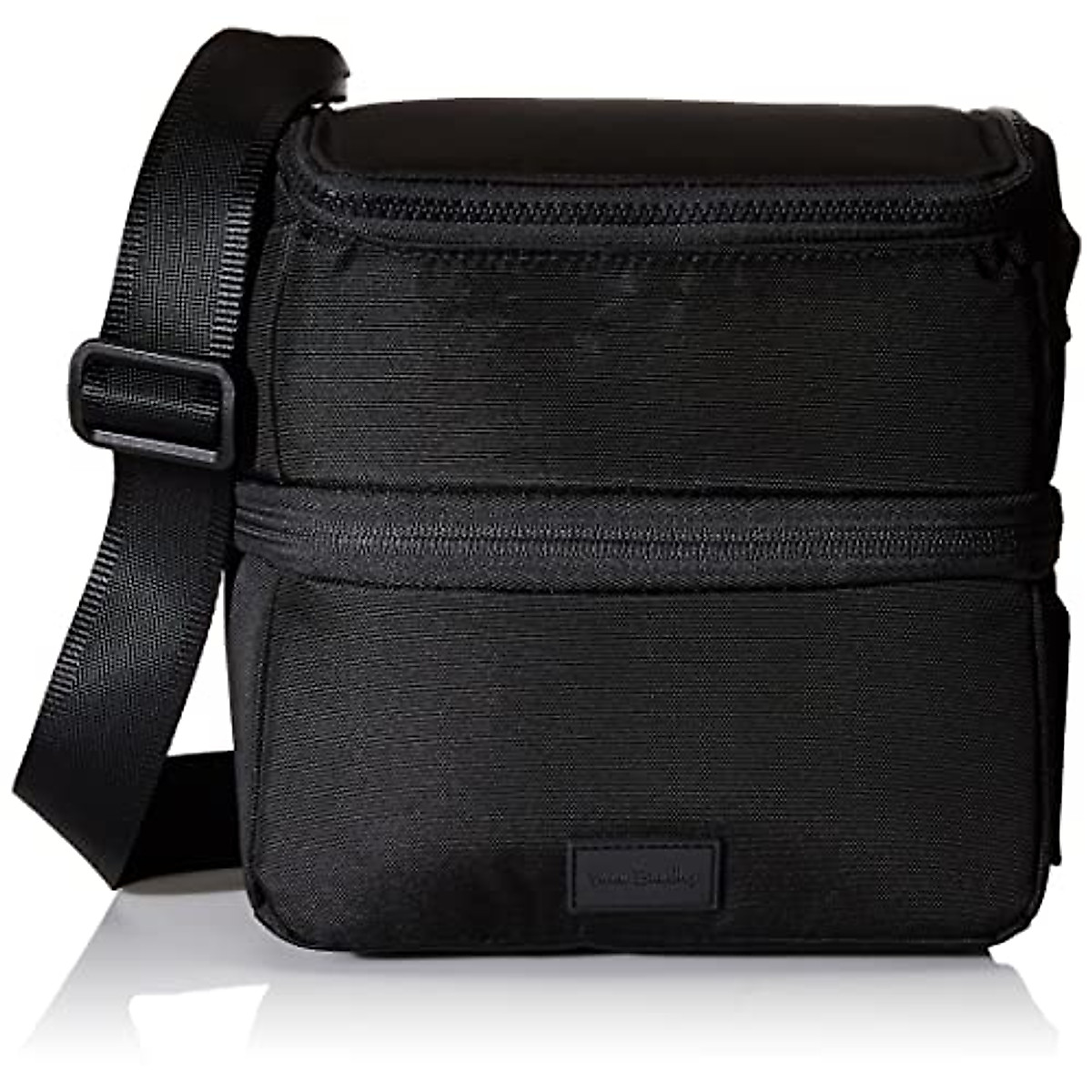 Vera Bradley Women's Recycled Lighten Up ReActive Expandable Lunch Cooler Lunch Bag, Black, One Size