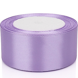 Nsilu 25 Yards 1-1/2 inches Wide Satin Ribbon Suitable for Wedding, Party and Gift Box Packaging Ribbon (Light Purple, 1-1/2")