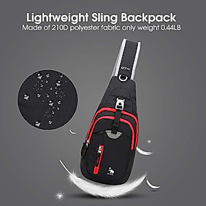 Kimlee OIWAS Small Sling Backpack Black Lightweight One Strap Bag Hiking Crossbody Chest Pack Blue Shoulder Bookbag Daypack For Men Women