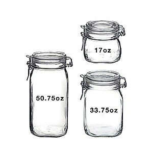 Bormioli Rocco Fido Canning Jar, Set of 3, 3 piece set, Clear