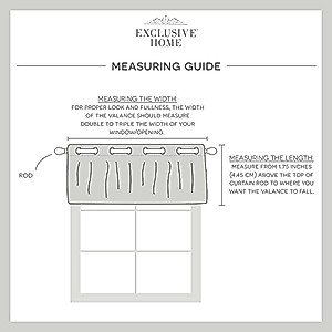 Exclusive Home Catarina Layered Room Darkening Blackout and Sheer Grommet Top Valance, 52"x18", Sand