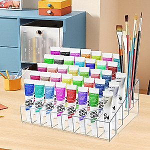 Vowcarol Acrylic Paint Tube Organizer 40 Slots, Watercolor Paint Tube Holder Organizer, Acrylic Paint Holder