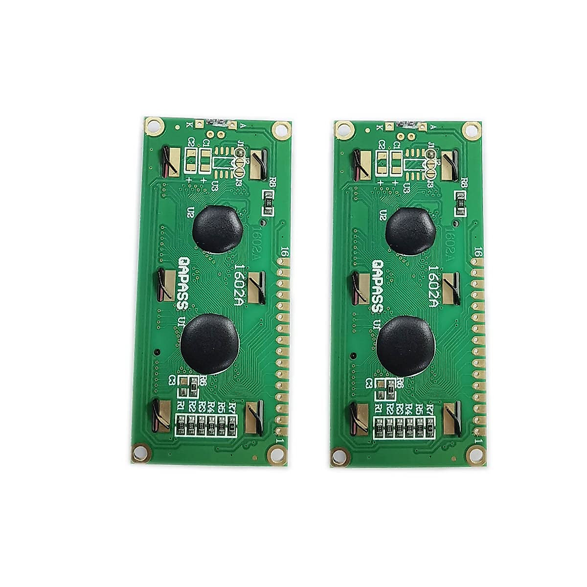 Kiro&Seeu 2pcs HD44780 LCD1602 Screen with Backlight LCD Display Module Board 2 x 16 Characters 1602 5v Compatible with Ar-duino Duemilanove Robot 1602A UNO R3 MEGA2560 Nano Due Raspberry Pi