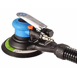 Dynastus 6-Inch Self-Vacuuming Random Orbit Air Palm Sander, Dual Action Pneumatic Polisher with Velcro Hook and Loop Backing Pad