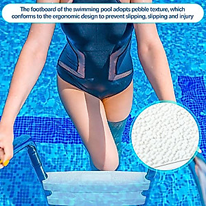 Wettarn 18 Inches Pool Ladder Steps Universal Swimming Pool Ladder Pedal Set Molded Plastic Swimming Pool Ladder Rung Step with Stainless Steel Bolts Fit for Inground and Above Ground Pools(6 Set)