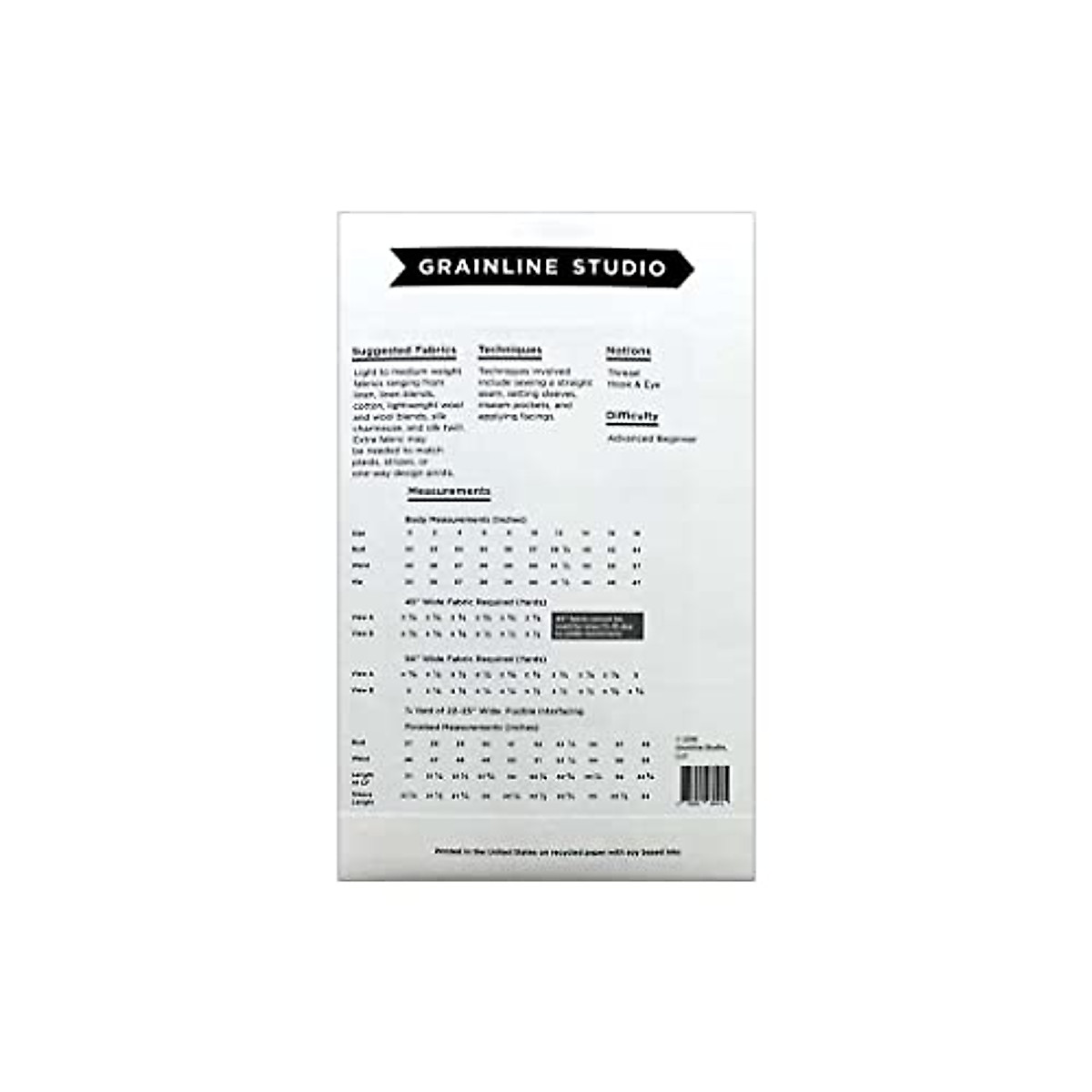 Grainline Studio Farrow Dress Sizes 0-18 Fabric, Multi