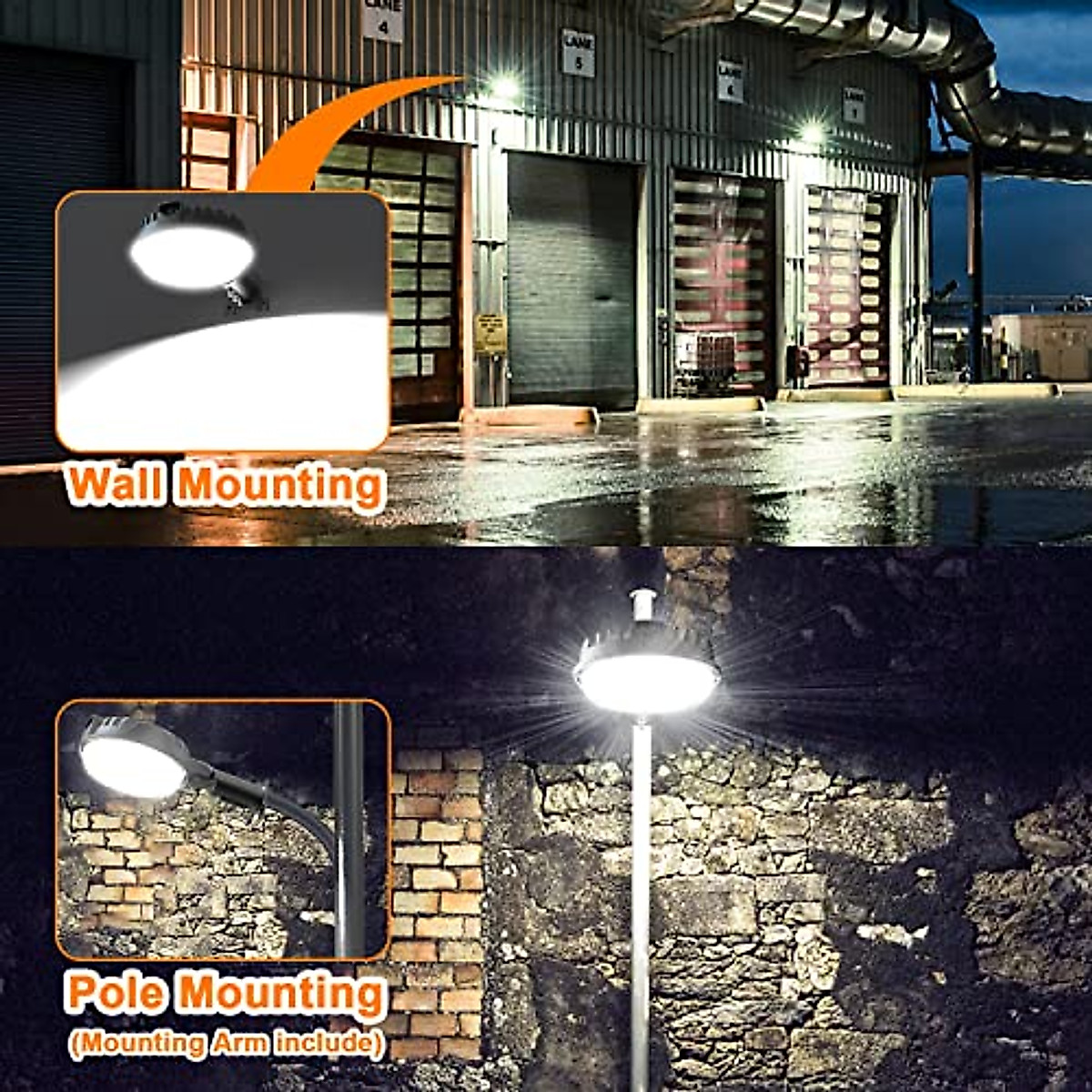 150W LED Barn Lights Exterior Dusk to Dawn Outdoor Lighting LED Yard Lights with Photocell 6500K Super Bright Barn Light for Area Street Warehouse Farmhouse 2 Pack
