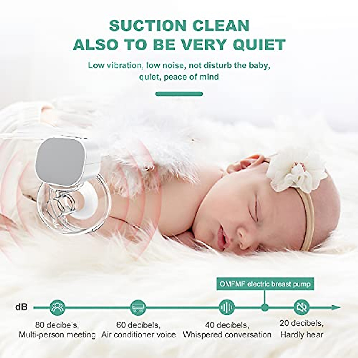 OMFMF Wearable Breast Pump,Quiet & Hands-Free,Portable,in-Bra Double Electric Breast Pump,Pain Free Strong Breastfeeding Pump Strong Suction 2 Pack(Gray)