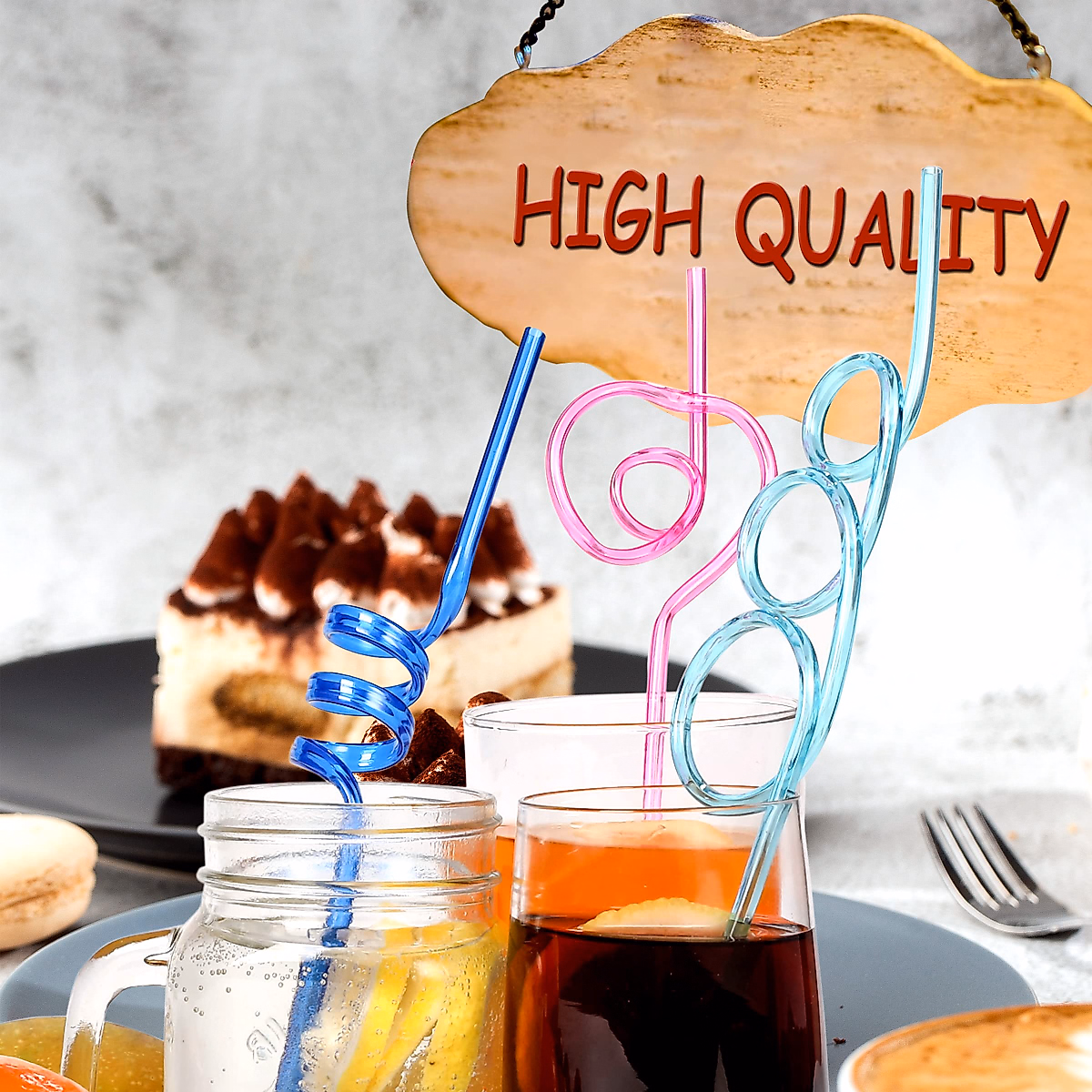 36 Pcs Crazy Straws, Colorful Funny Straws for Kids Reusable Silly Straws for Kids, Great for Parties and Birthday Party