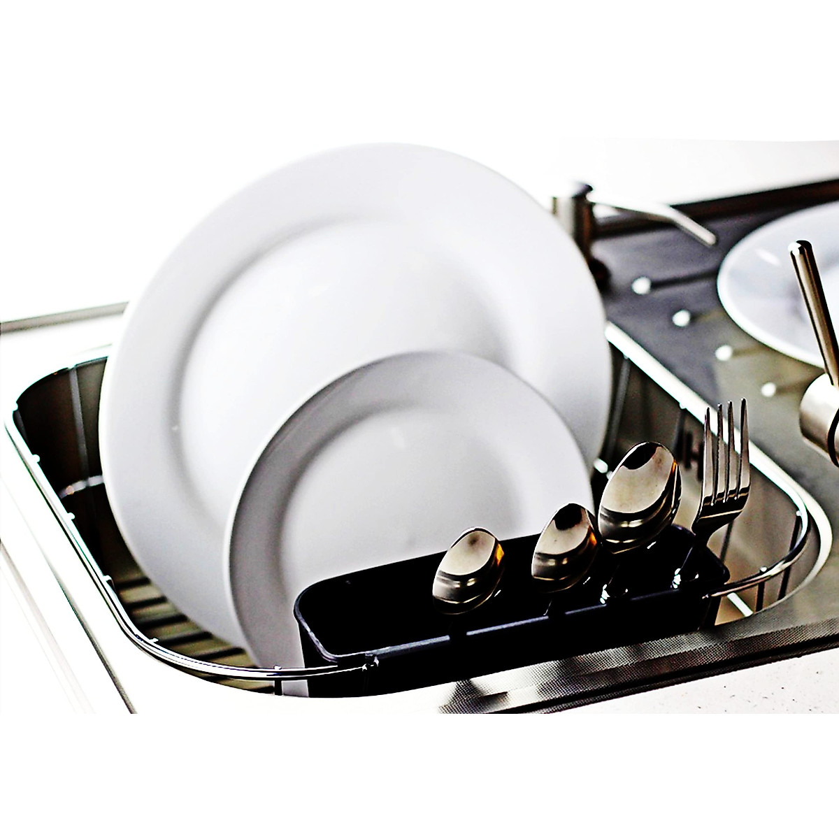 Neat-O Deluxe Chrome-Plated Steel Small Dish Drainers (Black)