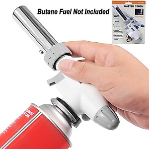 FunOwlet Butane Torch Lighter + Butane Torch Head, Culinary Torches Chef Cooking Professional Adjustable Flame with Reverse Use for Creme, Brulee, BBQ, Baking, Jewelry