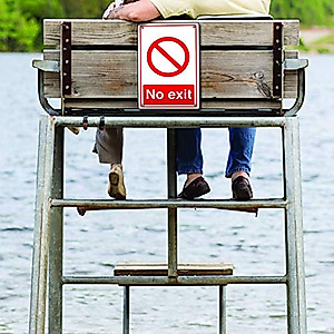 BannerBuzz No Exit Prohibited Sign , Metal Aluminum Rust Free, UV Print Coated and Weatherproof Sign, Indoor Outdoor Use, Easy to Mount (24" W X 36" H, Sign with Holes)