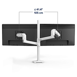Ergotron – LX Vertical Stacking Dual Monitor Arm, VESA Desk Mount – for 2 Monitors Up to 40 Inches, 7 to 22 lbs Each – Tall Pole, White