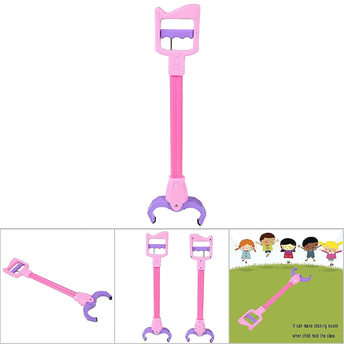 Niiyen Durable Grabber Toy, Children Intelligence Toy Hand Claw Grabber Kids Grabbing Pick Up Toys with Flexible Movement and Accompanying Sound for Playing at Daily Life(Pink)