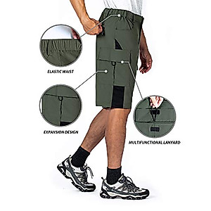 Cycorld Men's-Mountain-Bike-Shorts MTB-Shorts-for-Men Quick Dry Lightweight with Pockets Cycling Riding Biking Baggy Shorts(Green, XX-Large)