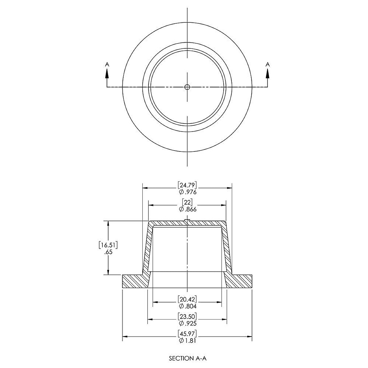 Caplugs WW-WF-21 WW Series – Plastic Tapered Cap and Plug with Wide Thick Flange, 50 Pack, Yellow LD-PE, Cap OD 0.804" x Plug ID 0.976" Threaded and Non-Threaded Protection, Masking (ZWF211AO1)