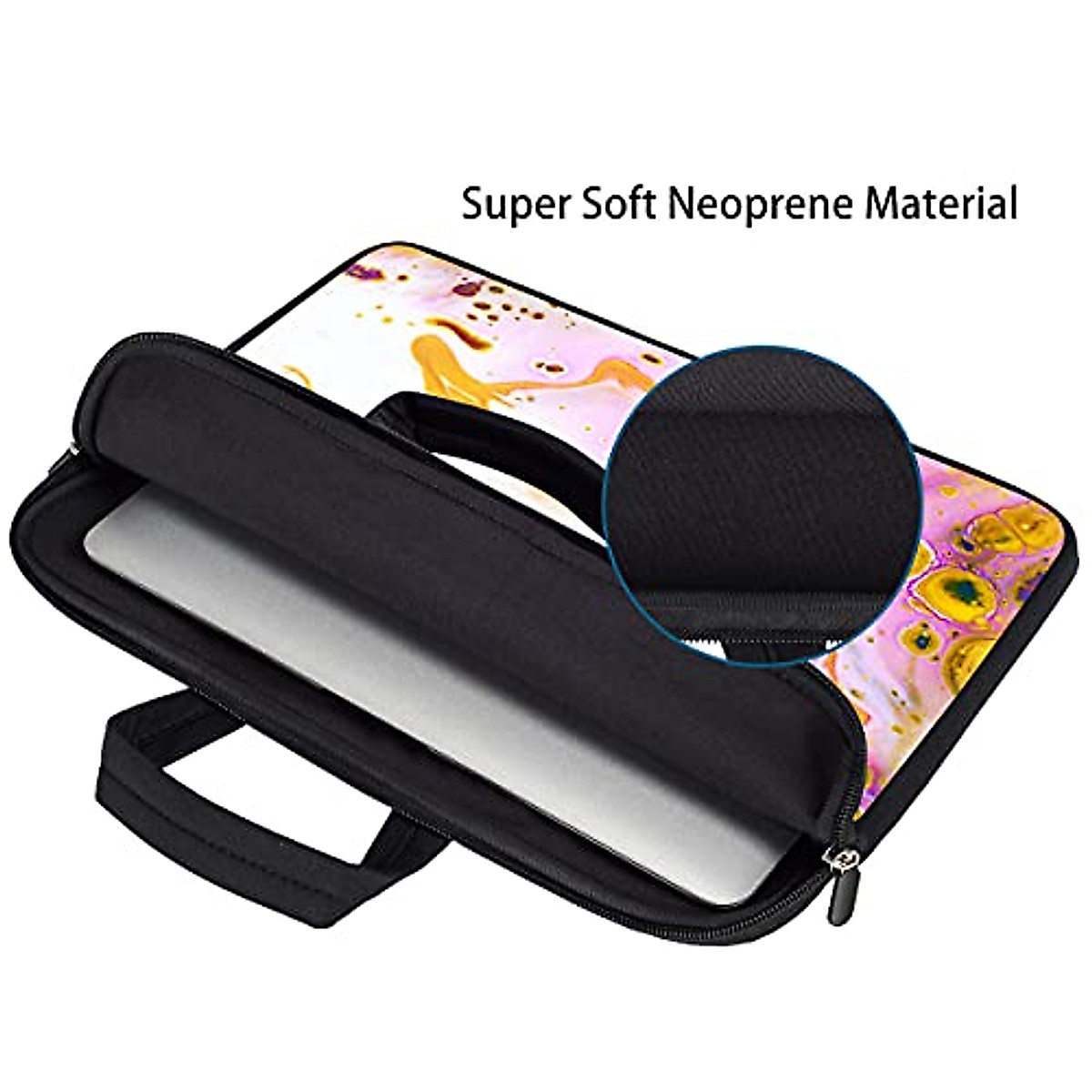 13.3-14 Inch Chromebook Laptop Sleeve Case Laptop Carrying Bag Compatible with HP 14" HD Laptop/Acer Aspire 3 Slim Laptop/Lenovo IdeaPad 3i 14 Laptop/Dell Latitude 7480 14in FHD(Pink Marble)