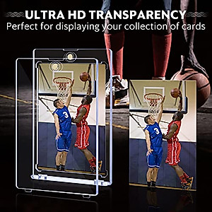 35pt Magnetic Card Holder for Trading Cards, 24 Pack Baseball Cards Protectors Hard Plastic for Collectible Sports Cards Acrylic Display Card Cases Fit 2.5x3.5in