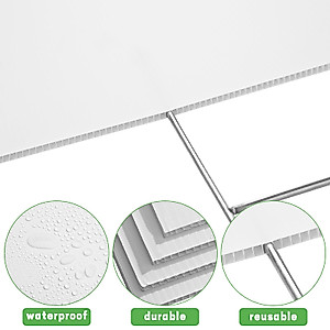 Kigley 50 Pcs Blank Yard Signs with H Stakes 24 x 18 Inch Corrugated White Plastic Yard Signs Kit Includes 50 Pcs Lawn Signs 50 Pcs Metal H Stakes 10 x 24 Inch for Campaign Business Garage Rent