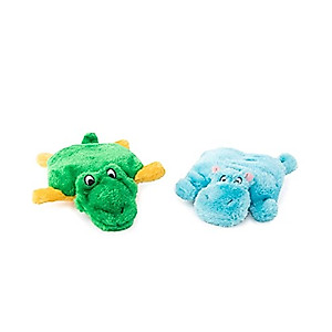 ZippyPaws Squeakie Pads - 2-Pack, Hippo, Alligator