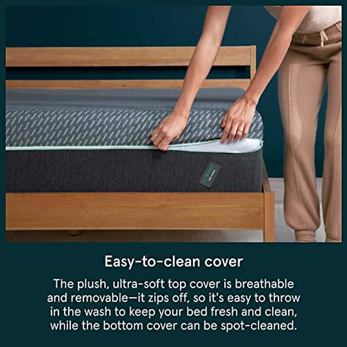 Tuft & Needle 2023 Mint Hybrid Medium Plush Twin Size Mattress in a Box, Cooling Adaptive Foam, Pocketed Coil Support, 100 Night Trial, Fiberglass Free, CertiPUR-US, 10-Year Limited Warranty