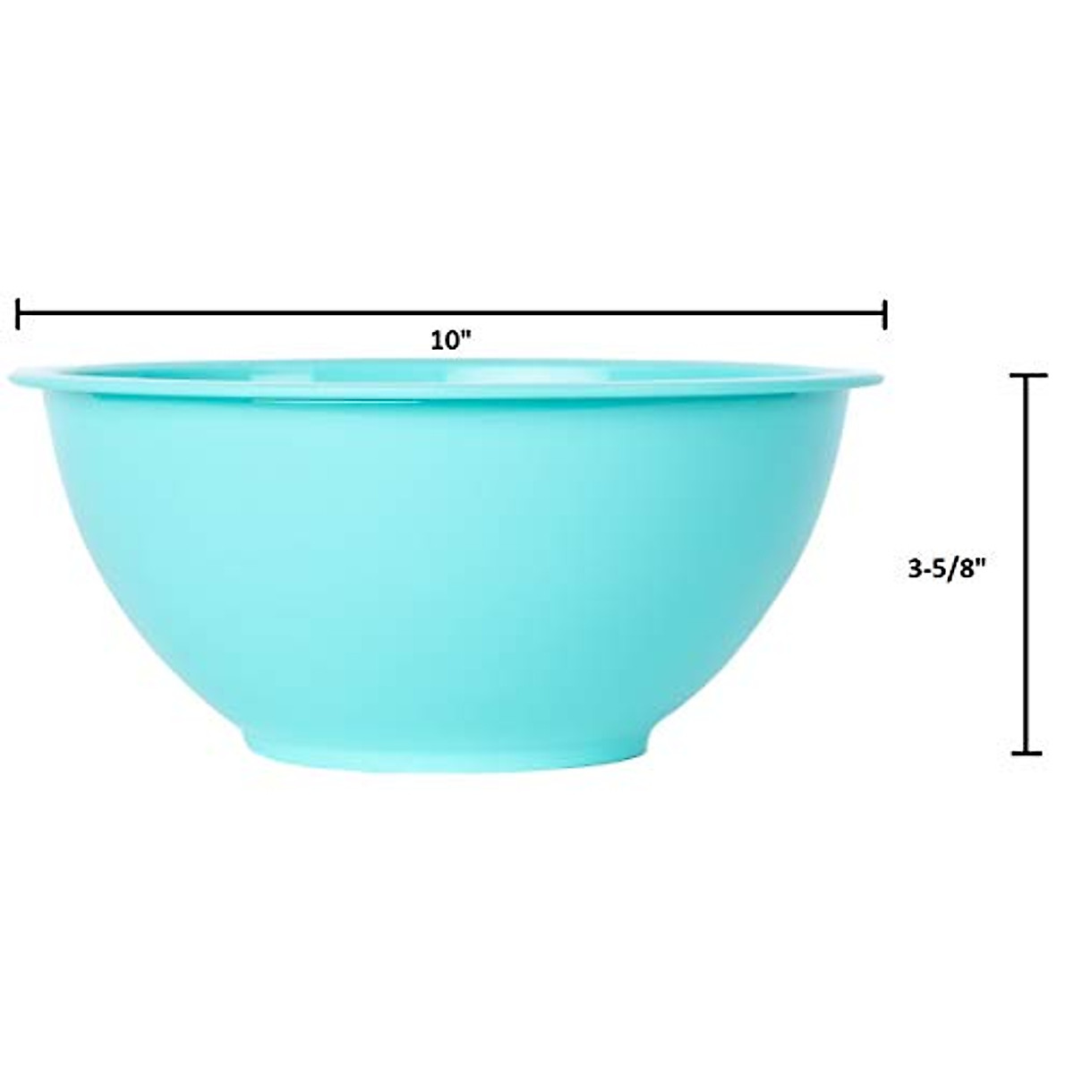 Klickpick Home 10 Inch Plastic Bowls Set of 6-64 ounce (2 Liter) Capacity Extra Large Cereal Salad Serving Mixing Bowl Microwave Dishwasher Safe Soup Bowls - BPA Free Bowls 3 Coastal Colors