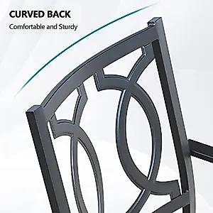 Ulax Furniture Outdoor Patio Dining Chairs with Arms Steel Slat Seat Stacking Garden Chair (Set of 2) (New Vision Set of Two)