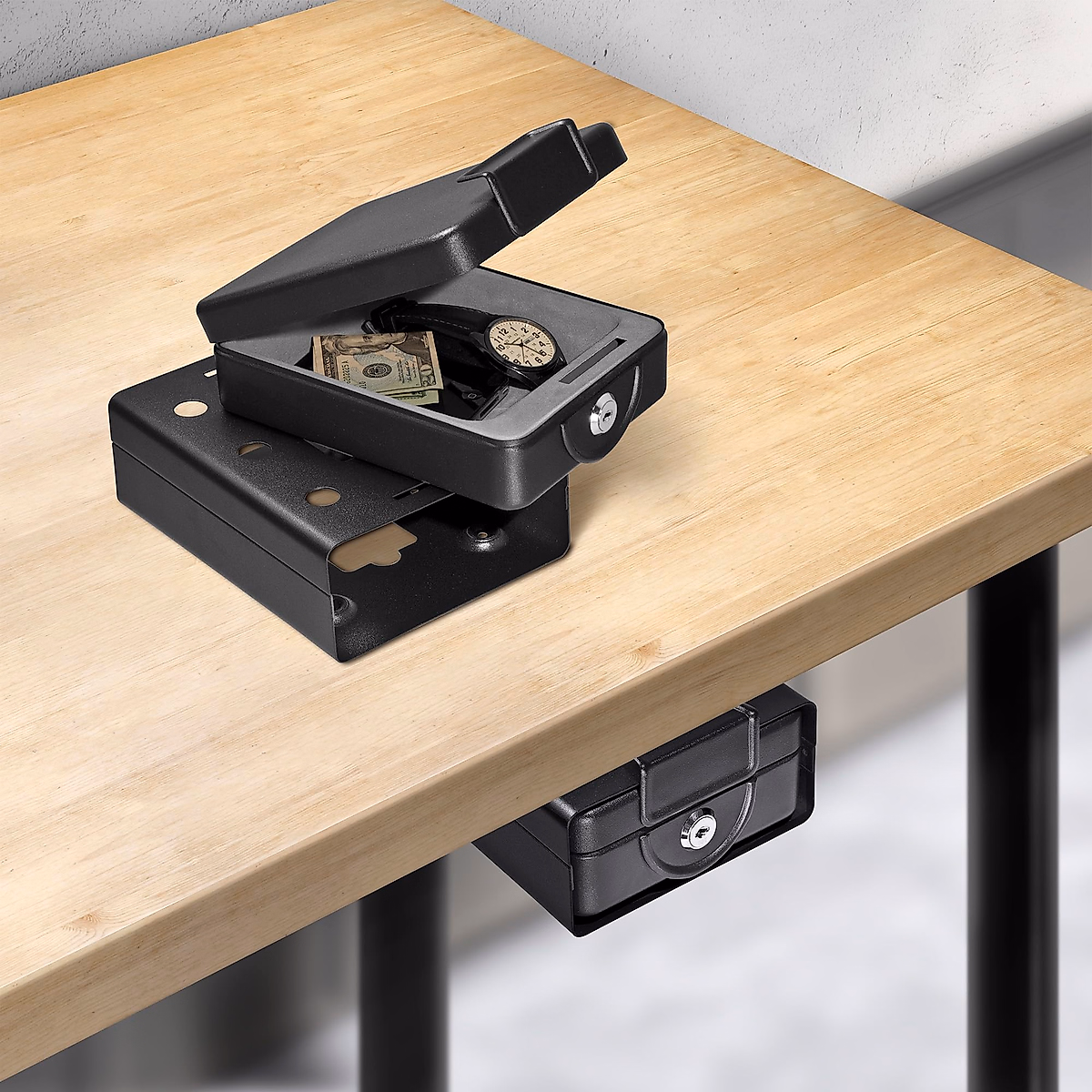 BARSKA AX11812 Compact Key Lock Box with Mounting Sleeve, Black