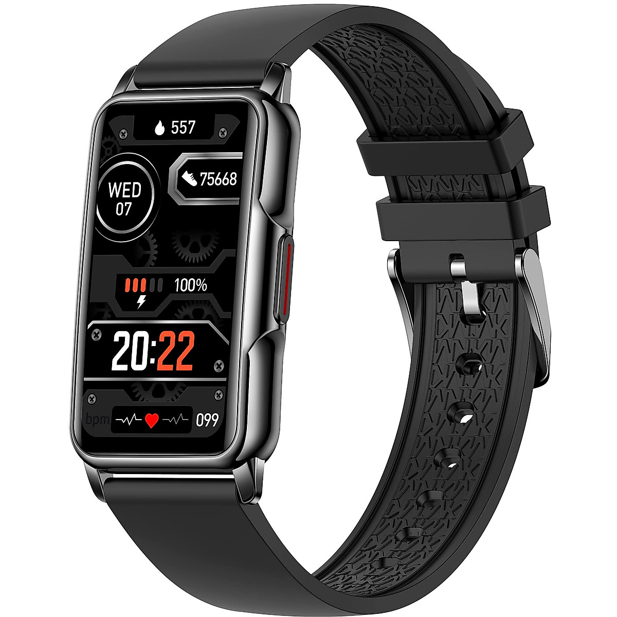Black Fitness Tracker Smart Bracelet for Men and Women Ladies Smart Watch with Pedometer Sleep Message Notification 1.47" Full Touch Screen for Android and iOS Phones