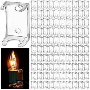 VIHOSE 100 Pcs Christmas Light Clips Clear Lighting Outlet Combo C Clips Waterproof Outside Gutter Clip Hooks Seasonal String Light Hooks for C9 or C7 Light Socket on Home Stair Christmas Decoration