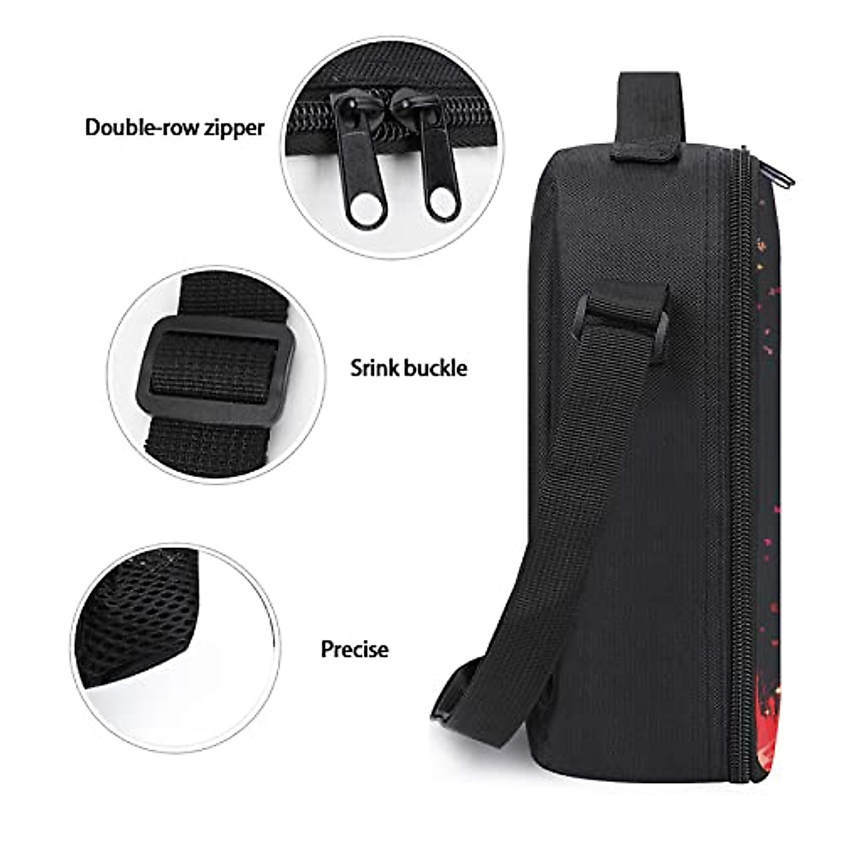 VQESYKU Cartoon School Backpack Set Laptop Backpacks with Lunch Bag Cute Travel Bag Gifts for Boys And Girls, black