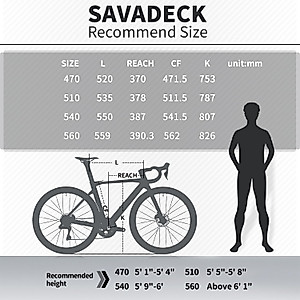 SAVADECK Carbon Road Bike 700C Carbon Frame Racing Bicycle with R8000 22 Speed GroupSet, 25C Tire for Men/Women.(White 54cm)