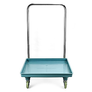 QWORK Warewashing Rack Dolly, 2 Pack, 21.26" x 21.26" x 34.65", 200 Lbs Load Capacity, with Detachable Handle and 4 Swivel Casters, 1 Pack