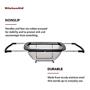 KitchenAid Expandable Stainless Steel Colander, One size, Black