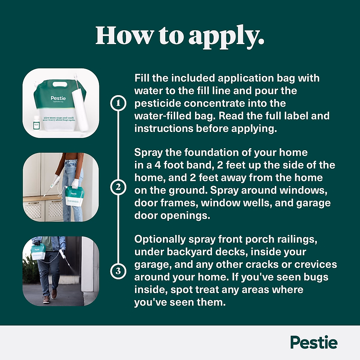 Pestie Home Barrier Pest Control Kit, Expert Pest Control for Your Home, Fast-Acting, Long-Lasting Insect Killer, Professional Spray Protects Against Common Pests